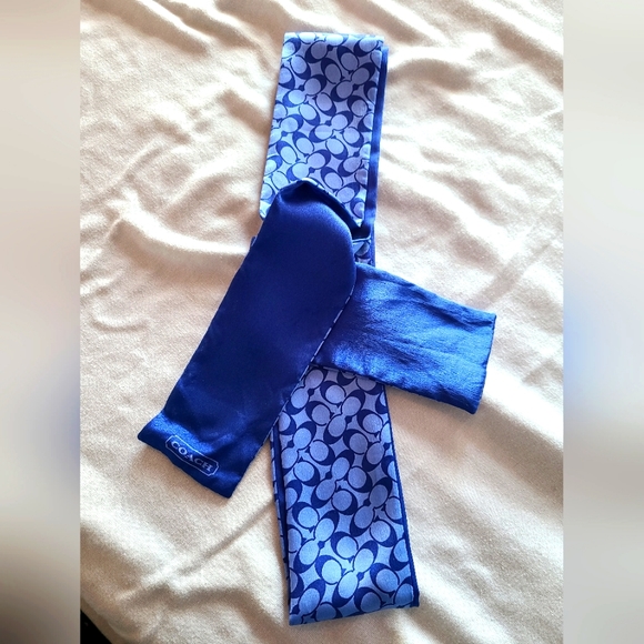 Coach | Accessories | Coach Oblong Blue Signature Scarf | Poshmark